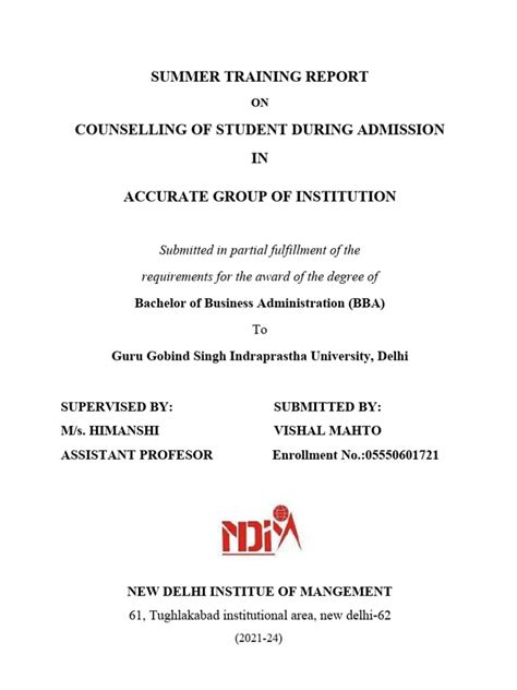 Summer Training Report Pdf Methodology Qualitative Research