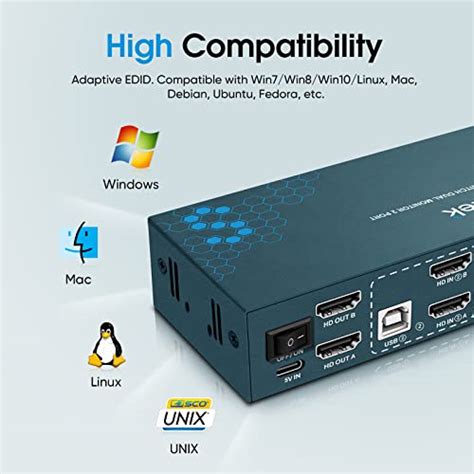 Snapklik Com HDMI KVM Switch Dual Monitor K Hz KVM Switch Port USB KVM Switches