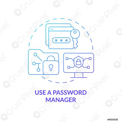 Password Manager Blue Gradient Concept Icon Stock Vector 4503038