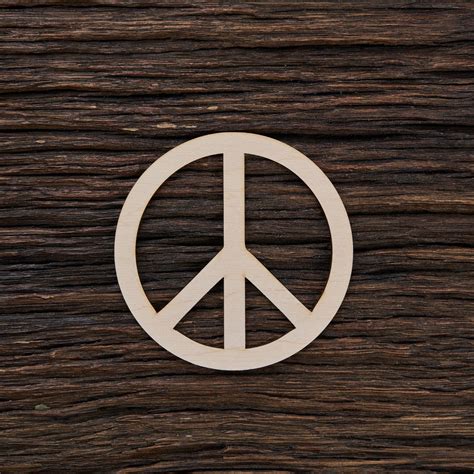 Wooden Peace Sign Shape For Crafts And Decoration Laser Cut Peace