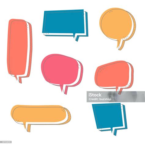 손 그리기 프레임 테두리 빈 음성 버블 풍선의 컬렉션 세트 생각 말하기 이야기 텍스트 상자 배너 Brand Name Online