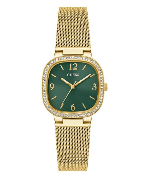 Guess Womens Analog Gold Tone Stainless Steel And Mesh Watch 32mm Macys