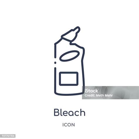 청소 개요 수집에서 선형 표 백제 아이콘입니다 얇은 라인 표백 벡터 흰색 배경에 고립입니다 블리치 트 렌 디 일러스트레이션 가사