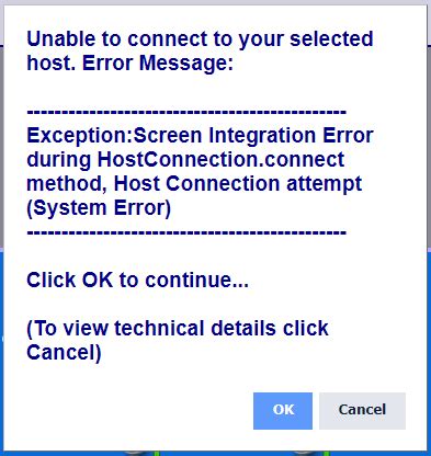 Connection Error Messages