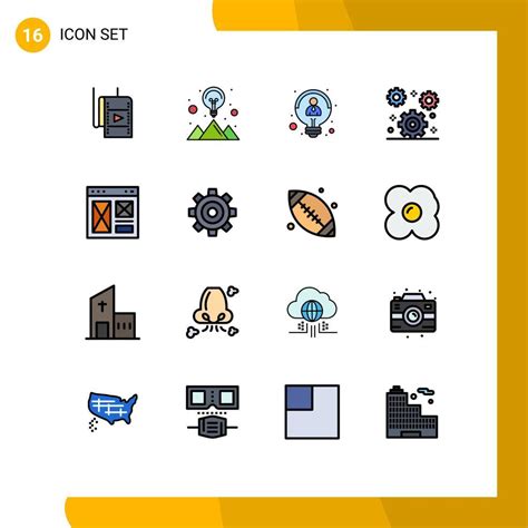 16 Creative Icons Modern Signs And Symbols Of Interface Setting Creative Office Cog Editable