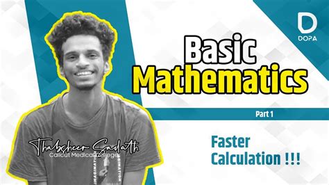 Basic Mathematics Part 1 Faster Calculation Drthabsheertips2366 Youtube