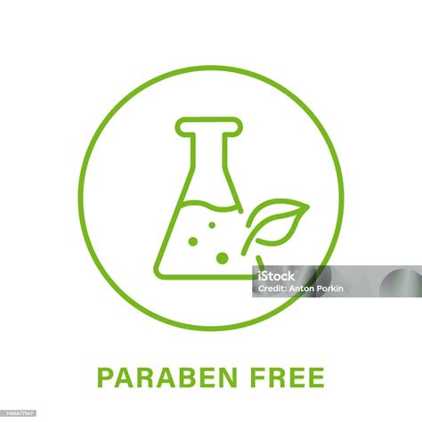 파라벤 화학 무료 그린 서클 스탬프 방부제 없음 안전 바이오 제품 라인 아이콘 무료 플라스틱 에코 유기농 화장품 라벨 품질 식품 기호 파라벤 무료 로고 격리된 벡터 일러스트