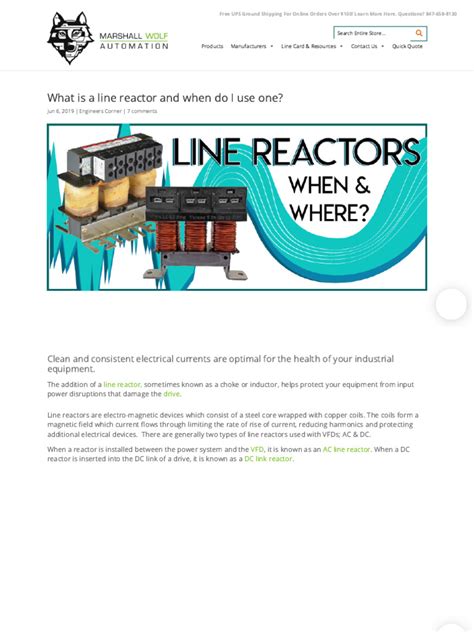 What Is A Line Reactor And When To Use It Wolf Automation Pdf