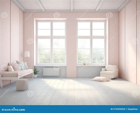 Empty Room With Big Window Loft Mock Up 3d Rendering Minimalist