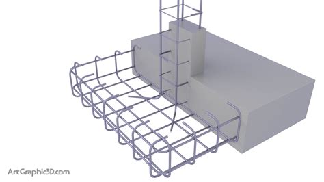 Reinforcement Footing Column 3d Model Download