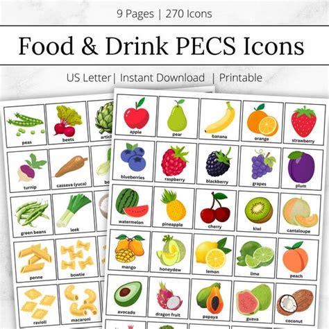 Food Pec Cards Etsy