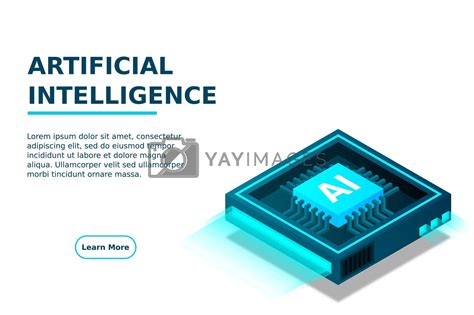 Artificial Intelligence Ai Web Banner Isometric Cloud Computing