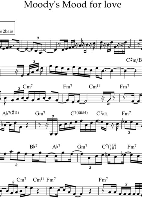 Quincy Jones Moodys Mood For Love Leadsheet Sheet By Imbora