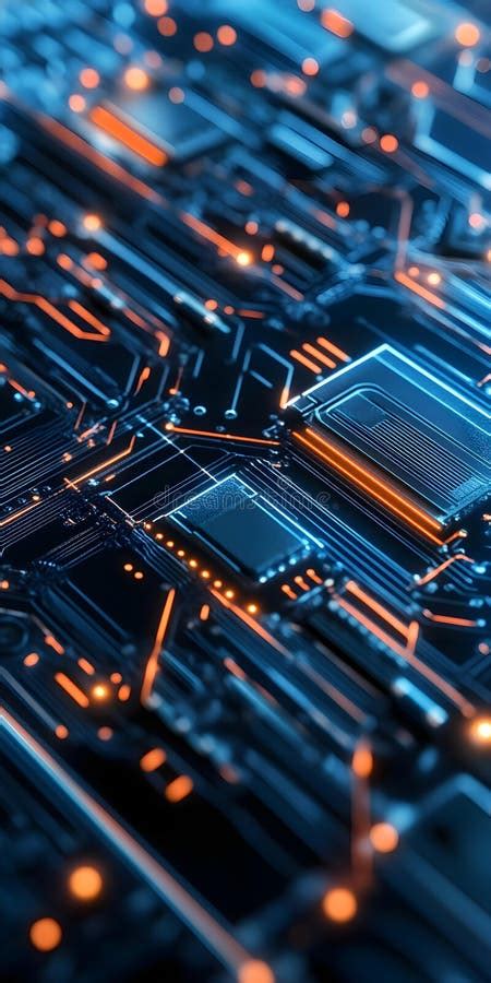 Close Up Of Intricate Circuit Board Stock Illustration Illustration Of Engineering Blue