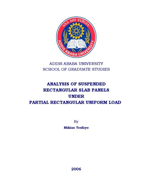 PDF Analysis Of Suspended Rectangular Slab Panels Under Partial Rectangular Uniform Load