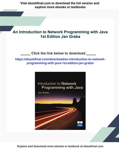 An Introduction To Network Programming With Java 1st Edition Jan Graba Pdf