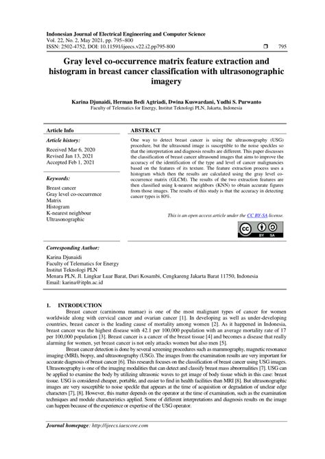 Pdf Gray Level Co Occurrence Matrix Feature Extraction And Histogram
