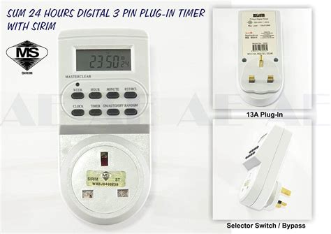 sum 24 hours digital 3 pin plug in timer with sirim approved lazada