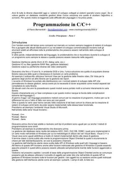 Programmazione Manuale C E C Pdf Linguaggi Di
