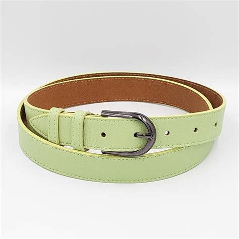 Ремень женский кожаный пояс средний 3 см салатовый — цена 500 грн в каталоге Ремни Купить