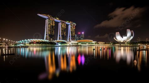 밤에 싱가포르 마리나 베이 샌즈 싱가포르 사진 싱가포르 아시아 배경 일러스트 및 사진 무료 다운로드 Pngtree