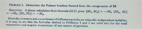 Solved Problem 2 Determine The Poisson Brackets Formed From
