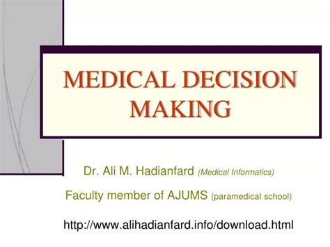 Ppt Medical Decision Making Powerpoint Presentation Free Download Id1624483