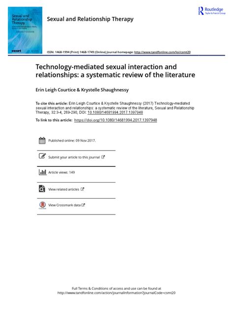 2017 Technology Mediated Sexual Interaction Pdf Text Messaging Adolescence