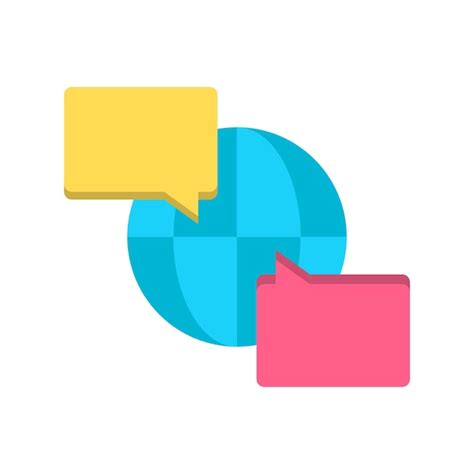 Premium Vector A Colorful Chat Bubble With A Blue Globe And A Yellow