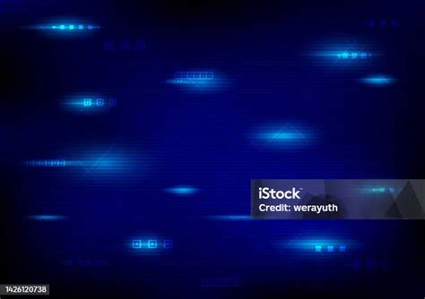 추상적인 현대 선 배경 블루 네온 라이트 디지털 기술 벡터 아트 일러스트 레이 션 0명에 대한 스톡 벡터 아트 및 기타 이미지 0명 5g 건축 Istock