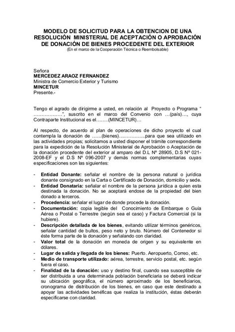 Modelo De Carta De Donacion