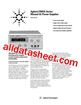 E A Datasheet PDF Agilent Hewlett Packard E A Datasheet PDF Agilent Hewlett Packard