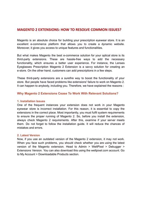 Ppt Magento 2 Extensions How To Resolve Common Issues Powerpoint