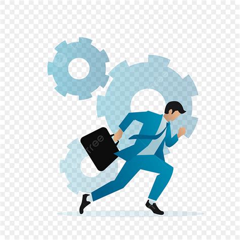 Ilustración Vectorial De Negocios De Un Empresario Que Se Ejecuta Con Maletín De Negocios En