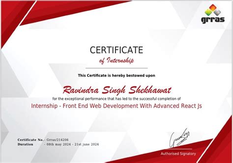 Ravindra Singh Shekhawat On Linkedin Internship Reactjs Js