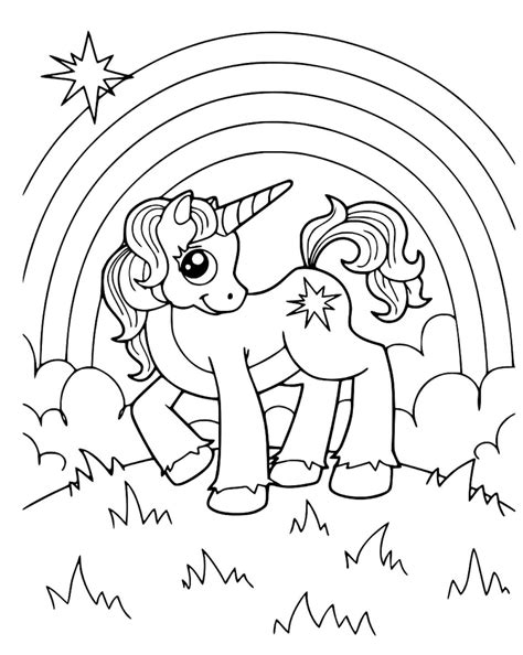 Unicorn And Rainbow Coloring Page Download Print Or Color Online For