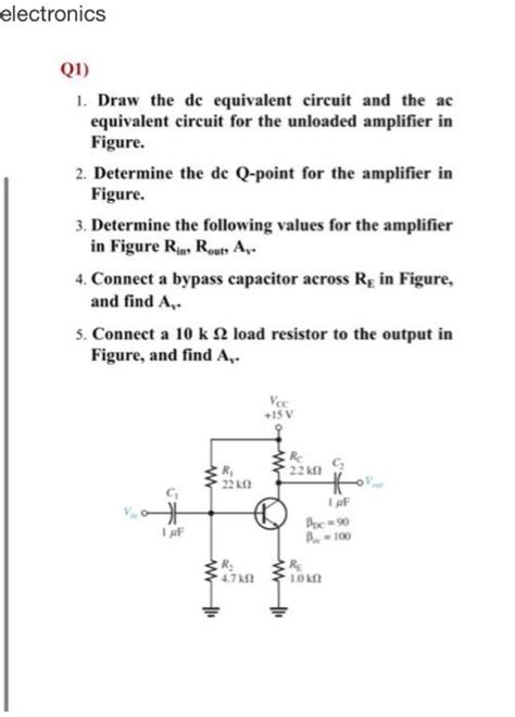 Solved Electronics Draw The De Equivalent Circuit And Chegg Com