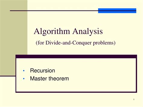 Ppt Recursive Algorithms And The Master Theorem Powerpoint