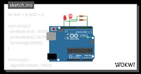Sistem 2 Led Bergantian Wokwi Esp32 Stm32 Arduino Simulator
