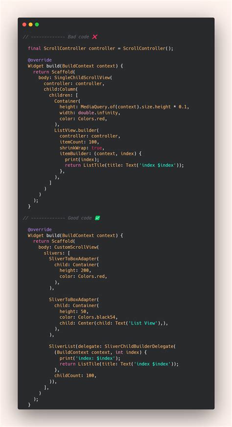 الطريقة الصحيحه لعمل Scroll للعناصر في حالة وجود Listview في Flutter