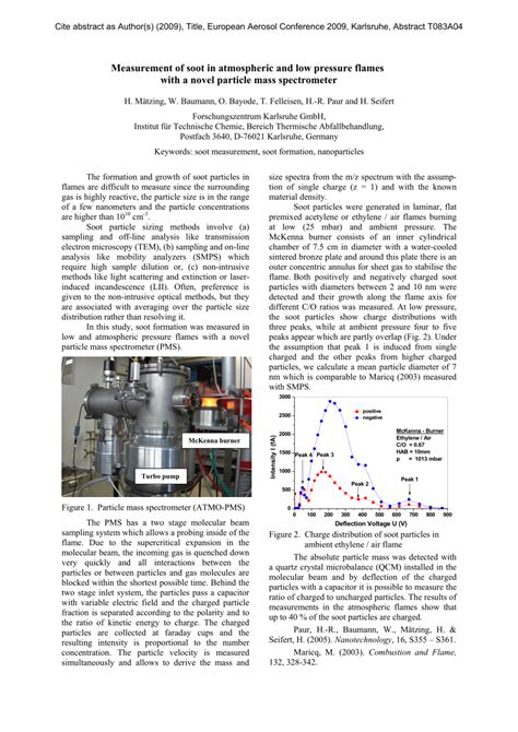 Pdf Measurement Of Soot In Atmospheric And Low Pressure Flames With A Novel Particle Mass