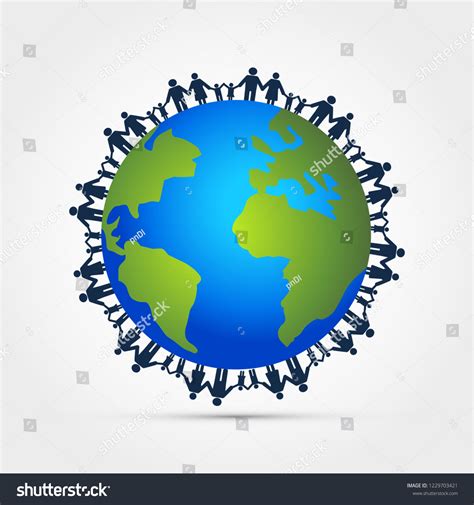 Globe With People Holding Hands