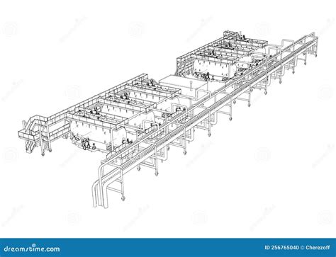 Sketch Of Industrial Equipment Vector Stock Vector Illustration Of