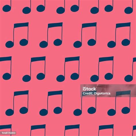 분홍색의 음악 노트 매끄러운 패턴 음표 구성 직물 및 포장지에 대 한 그림 구도에 대한 스톡 벡터 아트 및 기타 이미지 구도