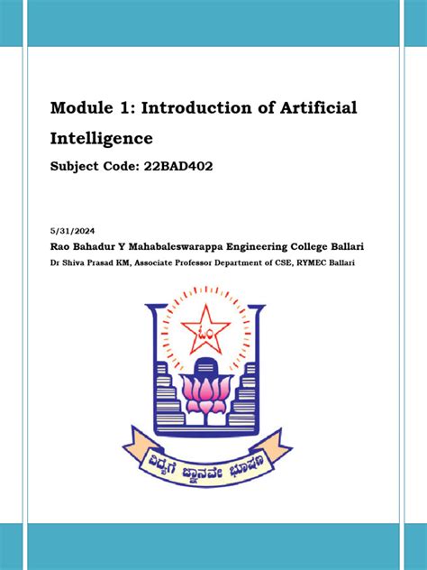 Module 1 Chapter 1 Pdf Artificial Intelligence Intelligence Ai