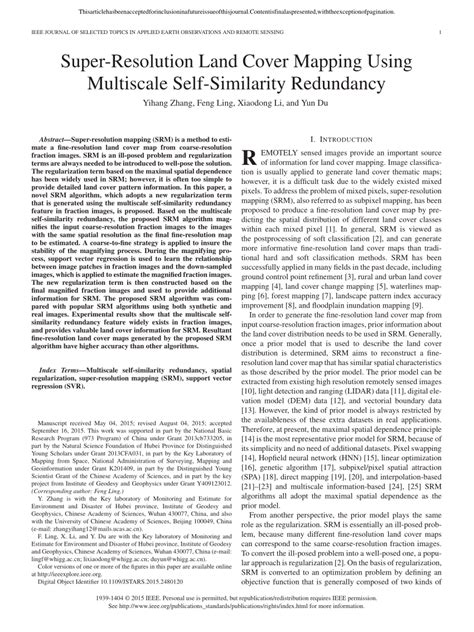 Pdf Super Resolution Land Cover Mapping Using Multiscale Self Similarity Redundancy