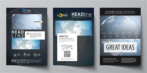 A 4 형식의 편집 레이아웃의 검은 색된 벡터 일러스트 레이 션 브로셔 잡지 전단지 책자에 대 한 디자인 서식 파일을 다룹니다 과학 의료 Dna 연구입니다 과학 이나 의료