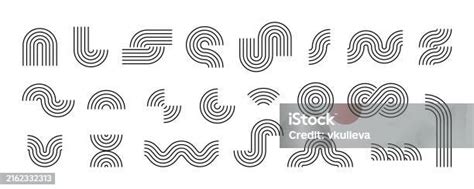 블랙 보헤미안 스타일의 기하학적 모양 세트입니다 미드 센추리 곡선 파도 및 아치 컬렉션 그래픽 디자인 템플릿 포스터 배너 표지를