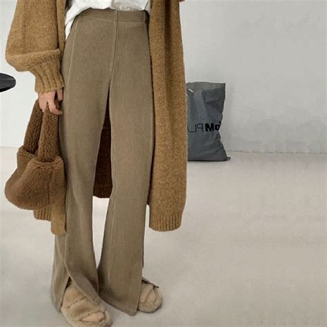 완츄 [당일출고 데일리] 로기 하이웨스트 슬릿 코듀로이 팬츠 Pt23405 위시버킷