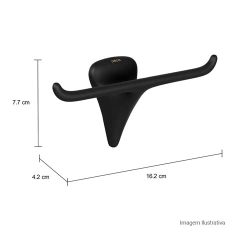 Cabide Duplo Deca Jader Almeida Black Matte